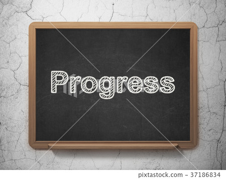 Finance concept: Progress on chalkboard background - Stock Illustration ...