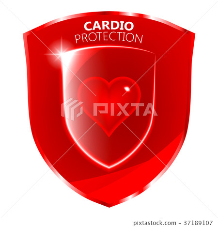 Cardio Health Protection Shield Symbol - Stock Illustration [37189107 ...