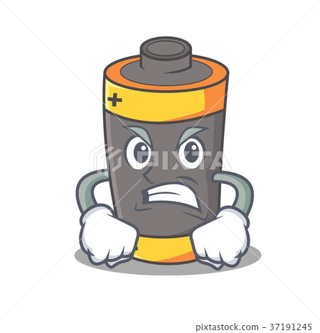 Angry battery mascot cartoon style - Stock Illustration [37191245] - PIXTA
