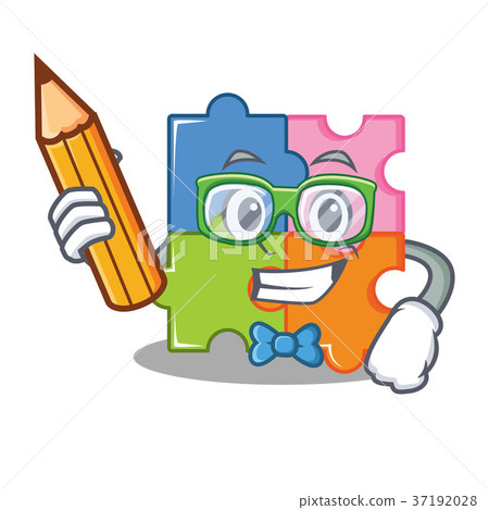 Student puzzle character cartoon style - Stock Illustration [37192028 ...