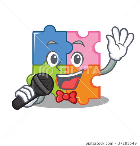 Singing puzzle mascot cartoon style - Stock Illustration [37193549] - PIXTA