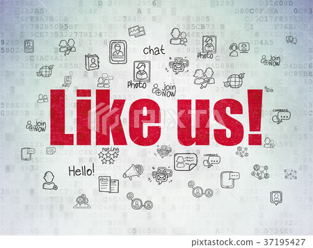 Social media concept: Like us! on Digital Data - Stock Illustration ...