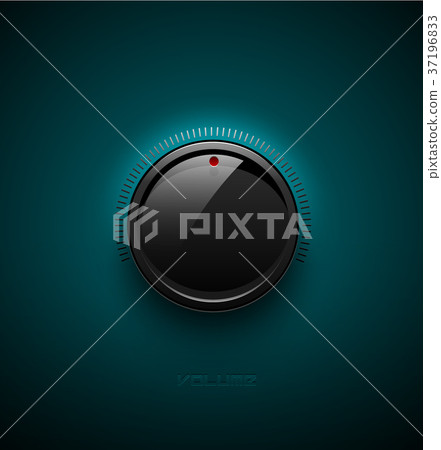 Black glossy interface button for volume control - Stock Illustration ...