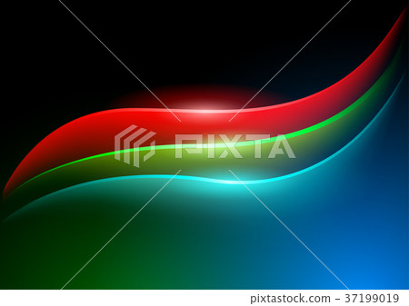 Background of RGB Waves - Stock Illustration [37199019] - PIXTA