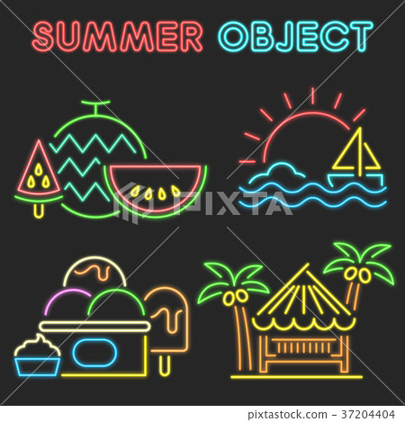 Set of Summer object 004 - Stock Illustration [37204404] - PIXTA