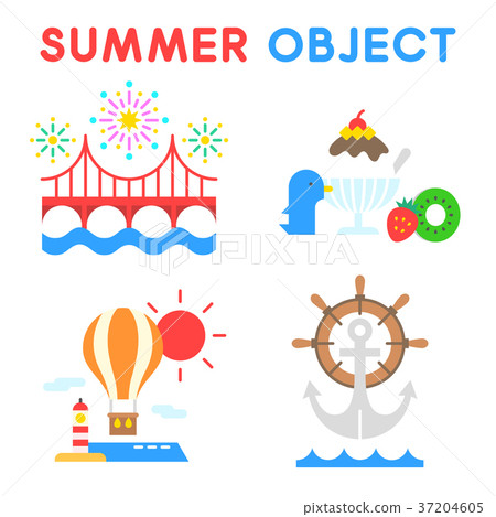 Set of Summer object 027 - Stock Illustration [37204605] - PIXTA