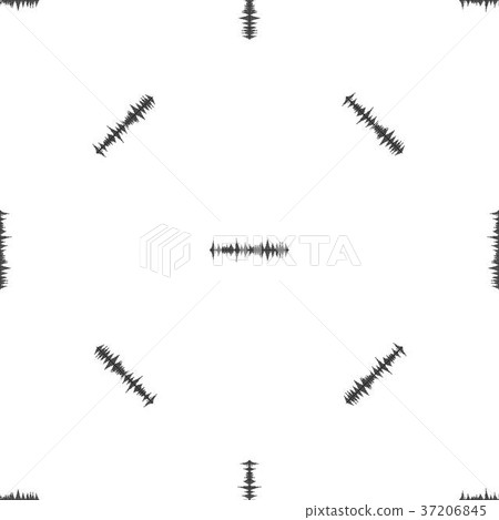 Musical pulse pattern seamless black - Stock Illustration [37206845 ...
