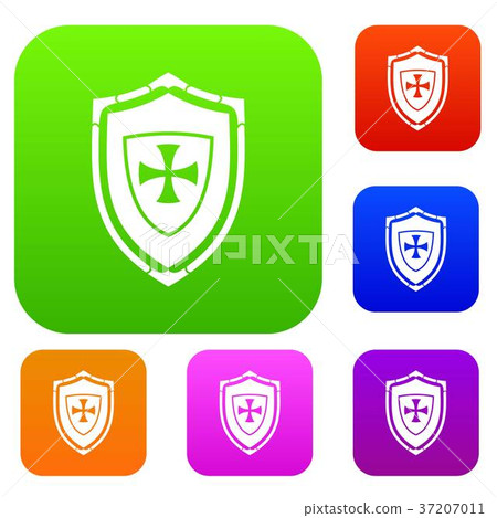 Shield with cross set collection - Stock Illustration [37207011] - PIXTA