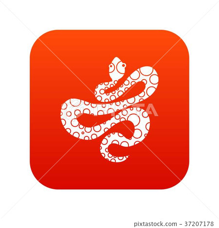 Black dotted snake icon digital red - Stock Illustration [37207178] - PIXTA