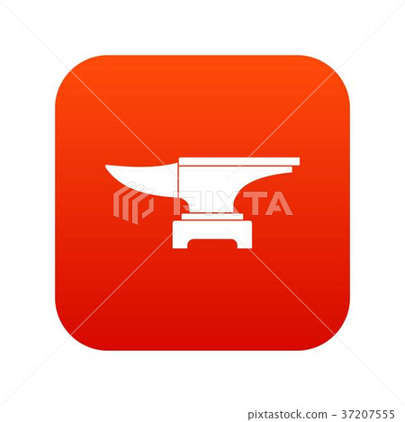 Heavy black metal anvil icon digital red - Stock Illustration [37207555 ...