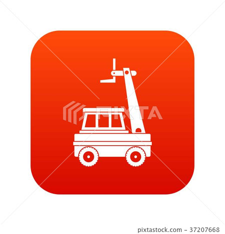 Cherry picker icon digital red - Stock Illustration [37207668] - PIXTA