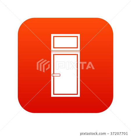 Wooden window icon digital red - Stock Illustration [37207701] - PIXTA