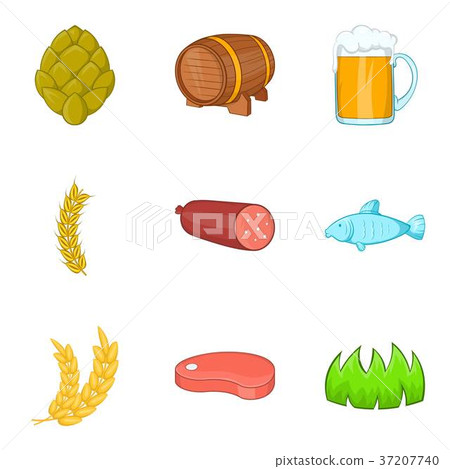 Arable farming icons set, cartoon style - Stock Illustration [37207740 ...