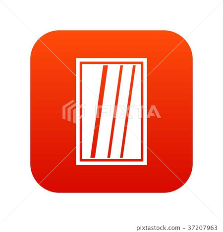 White rectangle window icon digital red - Stock Illustration [37207963 ...