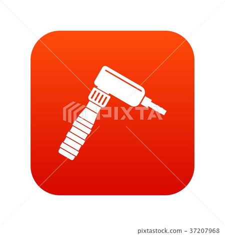 Hand draw rotary tattoo machine icon digital red - Stock Illustration ...