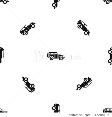Jeep pattern seamless black - Stock Illustration [37208196] - PIXTA