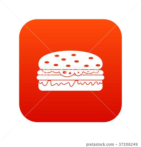 Burger icon digital red - Stock Illustration [37208249] - PIXTA