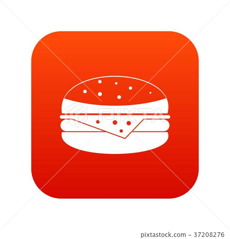 Burger icon digital red - Stock Illustration [37208276] - PIXTA