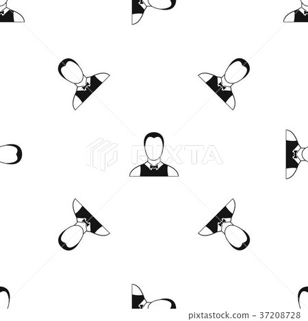 Waiter pattern seamless black - Stock Illustration [37208728] - PIXTA