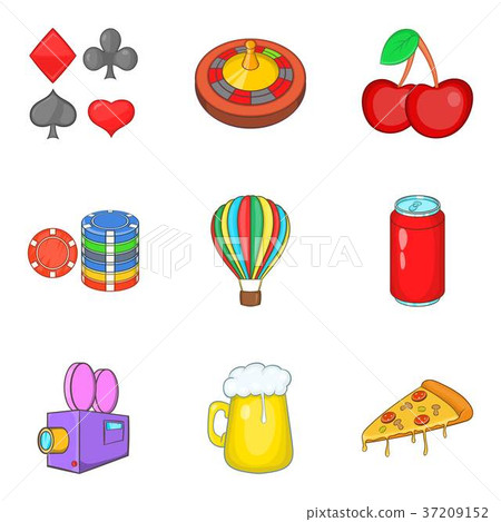 Distraction icons set, cartoon style - Stock Illustration [37209152 ...