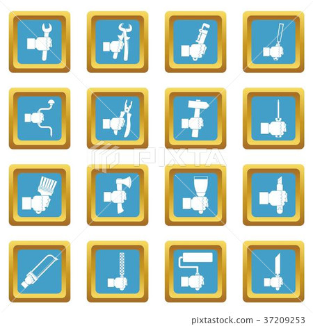 Hand tool icons azure - Stock Illustration [37209253] - PIXTA