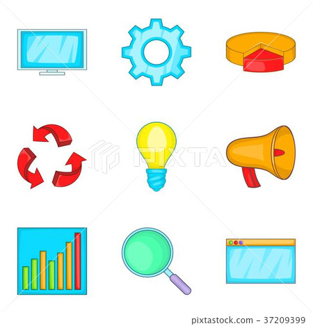 Clear data icons set, cartoon style - Stock Illustration [37209399] - PIXTA