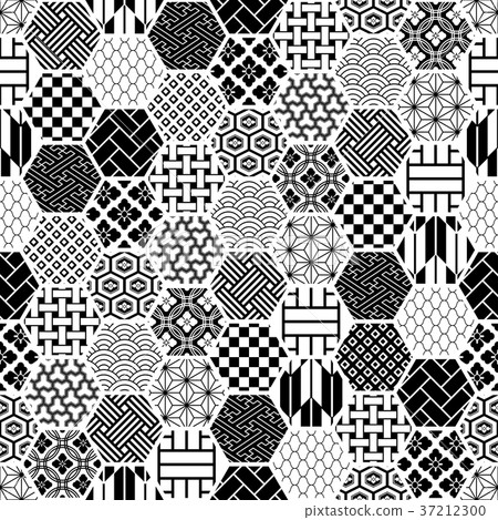 Japanese style background Turtle shell Japanese... - Stock Illustration ...