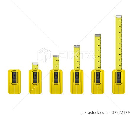 Realistic Detailed Measure Tape Set. Vector - Stock Illustration ...