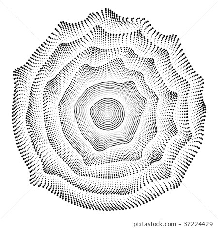 Radial black and white round pattern of dots - Stock Illustration ...