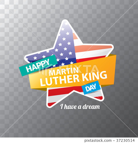 vector Martin Luther King Jr day sticker or label - Stock Illustration ...