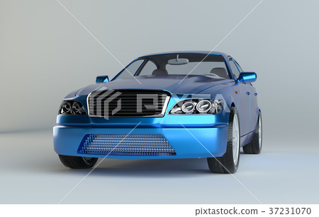 Blue luxury dream sports car in studio - Stock Illustration [37231070 ...