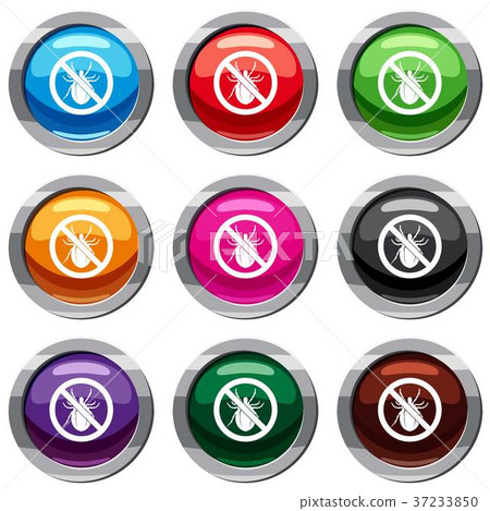 No bug sign set 9 collection - Stock Illustration [37233850] - PIXTA