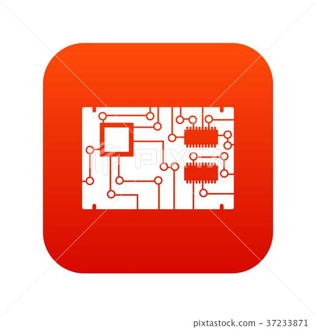Electronic board icon digital red - Stock Illustration [37233871] - PIXTA