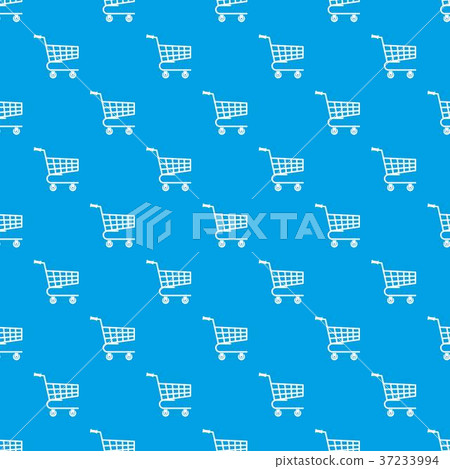 Shopping cart pattern seamless blue - Stock Illustration [37233994] - PIXTA