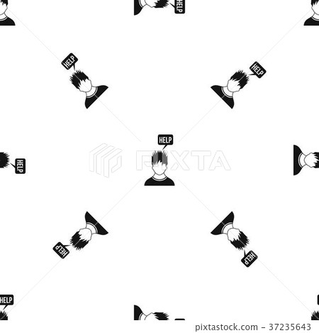 Man needs help pattern seamless black - Stock Illustration [37235643 ...