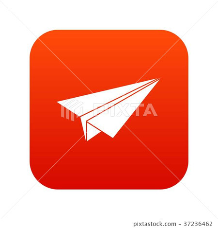 Paper airplane icon digital red - Stock Illustration [37236462] - PIXTA