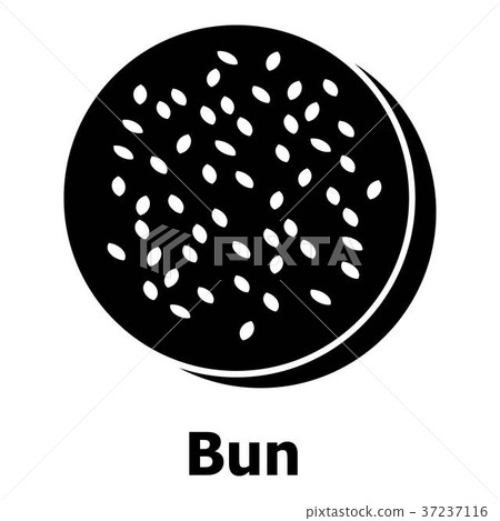 Bun icon, simple black style - Stock Illustration [37237116] - PIXTA