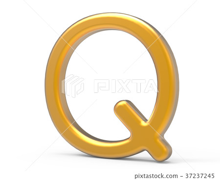 3D render metallic alphabet Q - Stock Illustration [37237245] - PIXTA