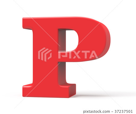 3D render red alphabet P - Stock Illustration [37237501] - PIXTA