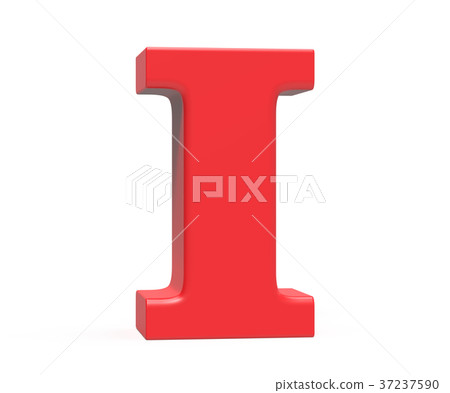 3D render red alphabet I - Stock Illustration [37237590] - PIXTA