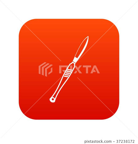 Stainless medical scalpel icon digital red-插圖素材 [37238172] - PIXTA圖庫