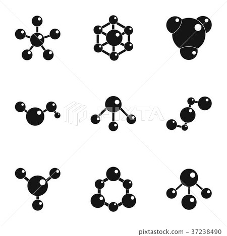 Chemical connection icons set, simple style - Stock Illustration ...