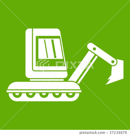 Mini excavator icon green-插圖素材 [37238879] - PIXTA圖庫