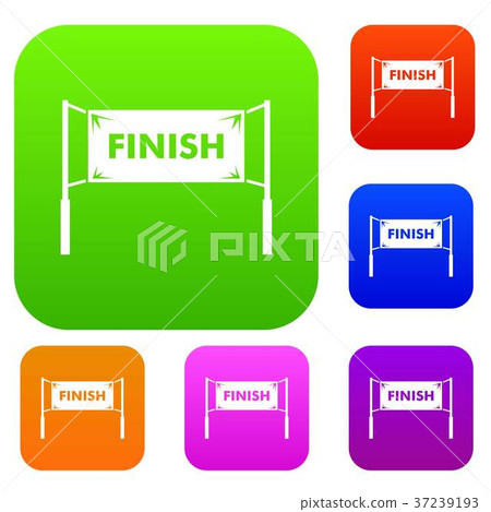 Finish line gates set collection - Stock Illustration [37239193] - PIXTA
