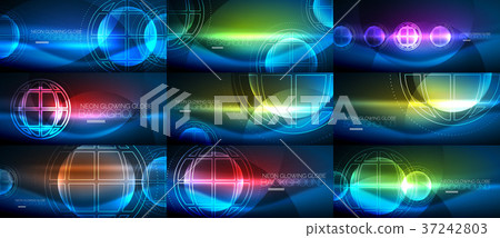 Set of techno earth planet concept backgrounds - Stock Illustration ...