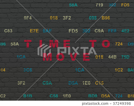 Time concept: Time to Move on wall background-插圖素材 [37249398] - PIXTA圖庫
