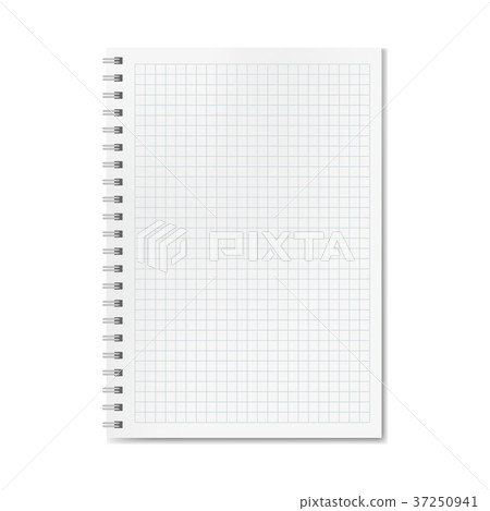 Vector realistic quadrille or graph ruled notebook - Stock Illustration ...