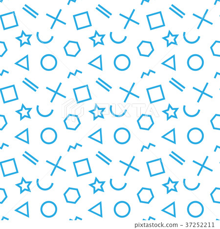 Stylish seamless pattern of simple blue geometric - Stock Illustration ...