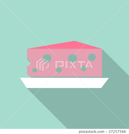 Piece of cheese on the plate with shadow - Stock Illustration [37257566 ...