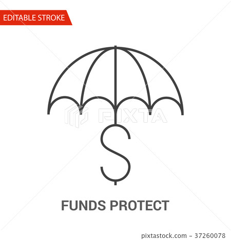 Funds Protect Icon. Thin Line Vector Illustration - Stock Illustration ...
